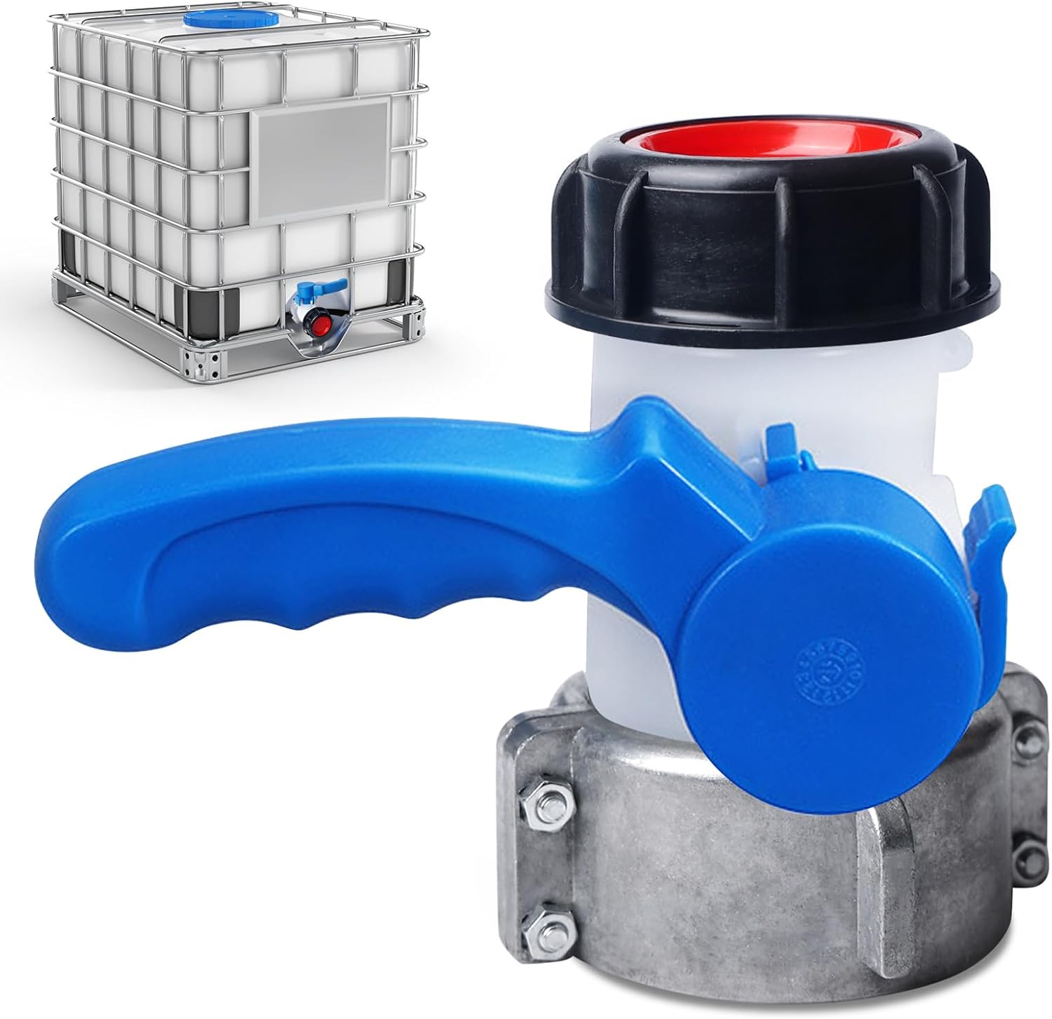 Vanne Cuve 1000l Plastique, Vanne pour Cuve DN40 62 mm, Adaptateur Cuve ...