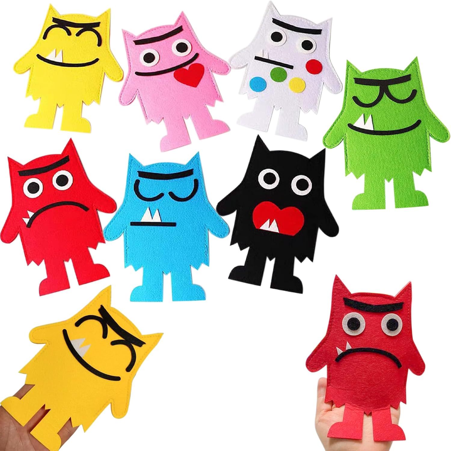Amazon.com: Color Monster Hand Puppets Set, My Emotional Little Monster ...