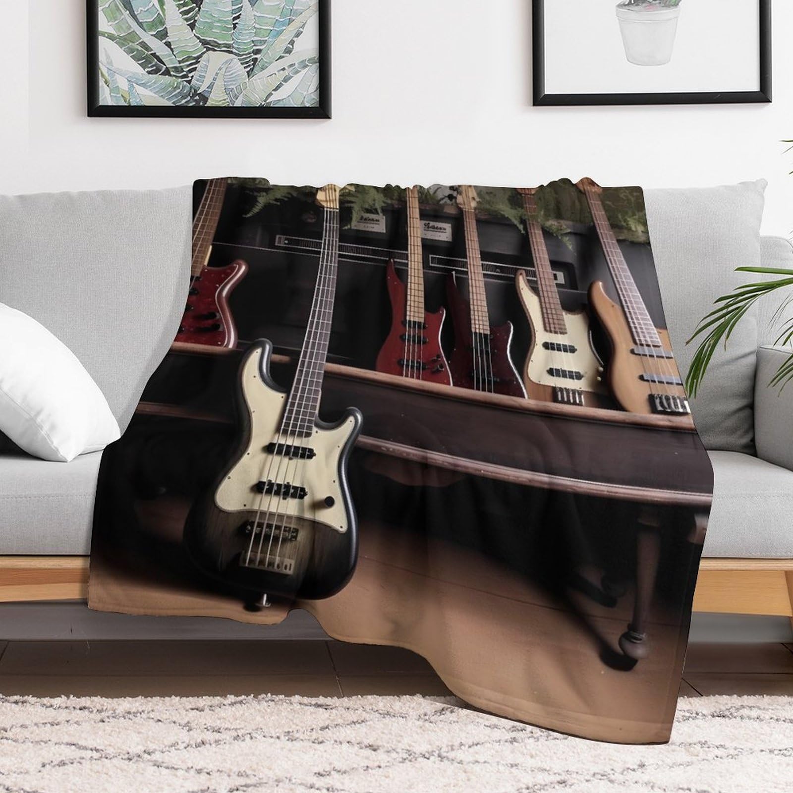 Amazon.com: Ultra-Soft Micro Fleece Blanket Guitar Bass Music Musical ...