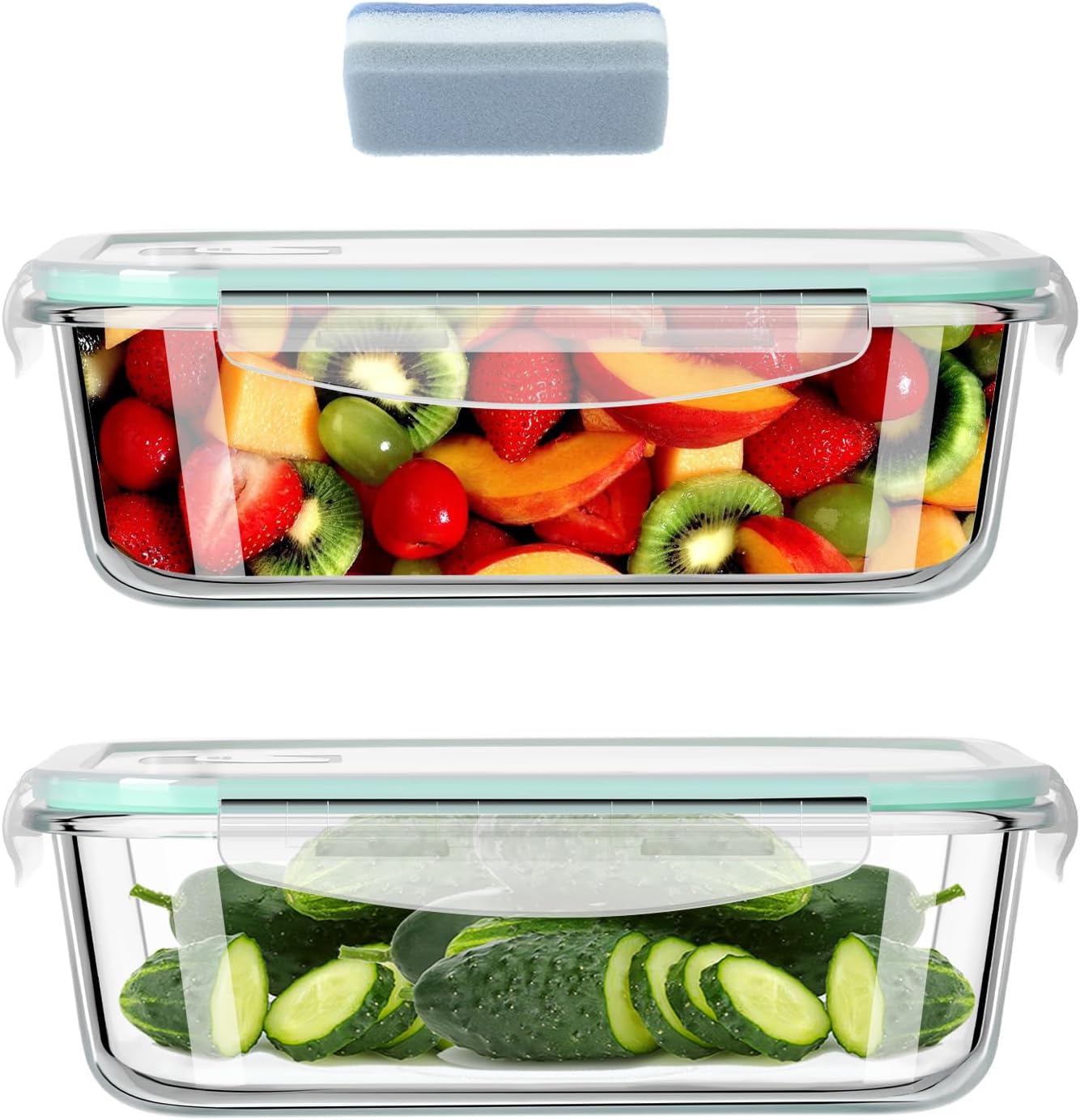 Hcrvvi Food Containers, Leakproof Glass Containers With Lids, Meal Prep ...