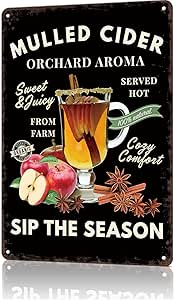 Amazon.com: Funny Metal Tin Signs Hot Mulled Cider - Orchard Aroma ...