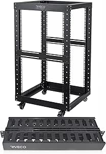 Amazon.com: RIVECO 18U Open Frame Server Rack with Brake Casters- Heavy ...
