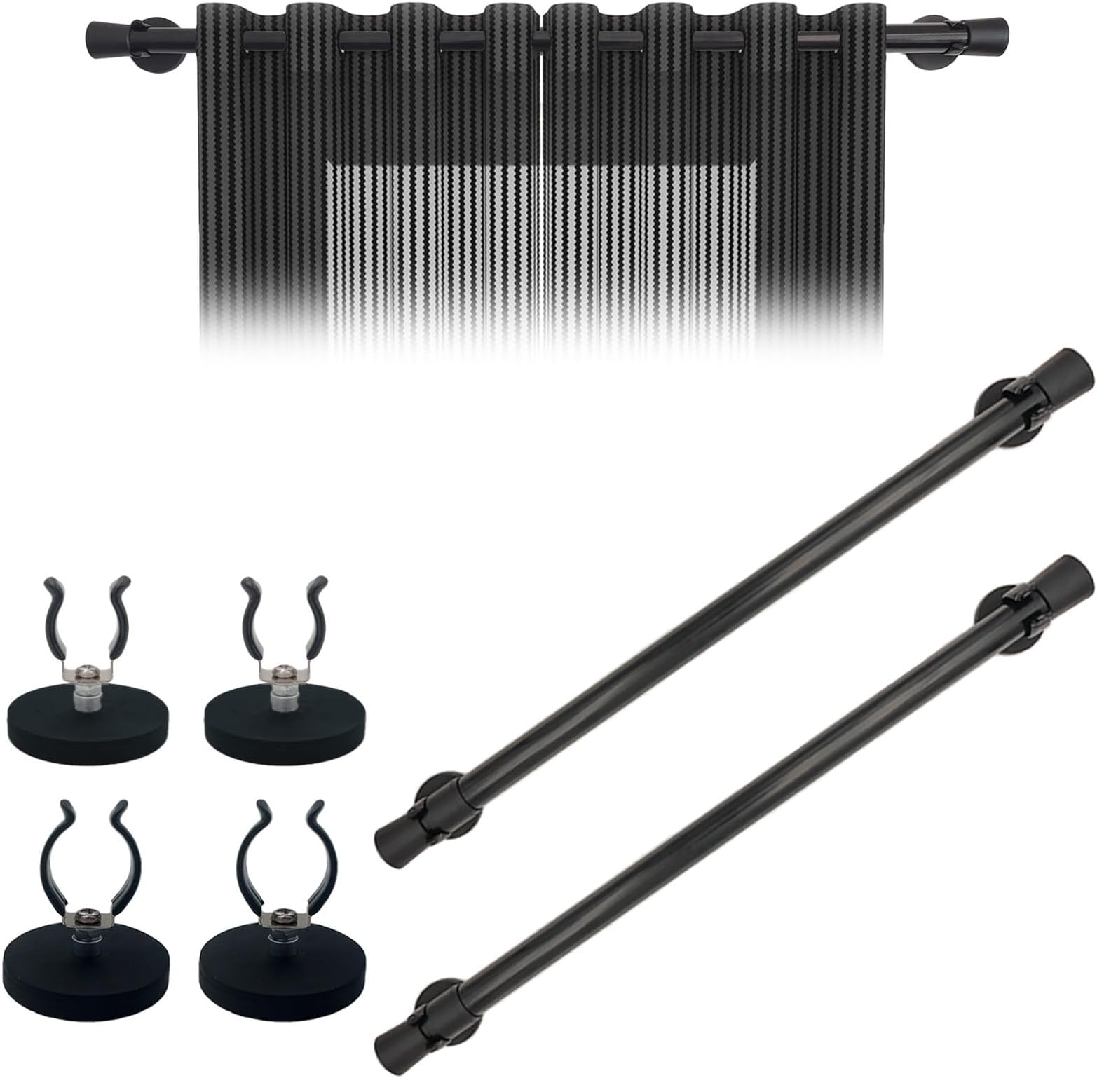 Amazon.com: Sumlache Magnetic Curtain Rod for Metal Doors-Adjustable ...