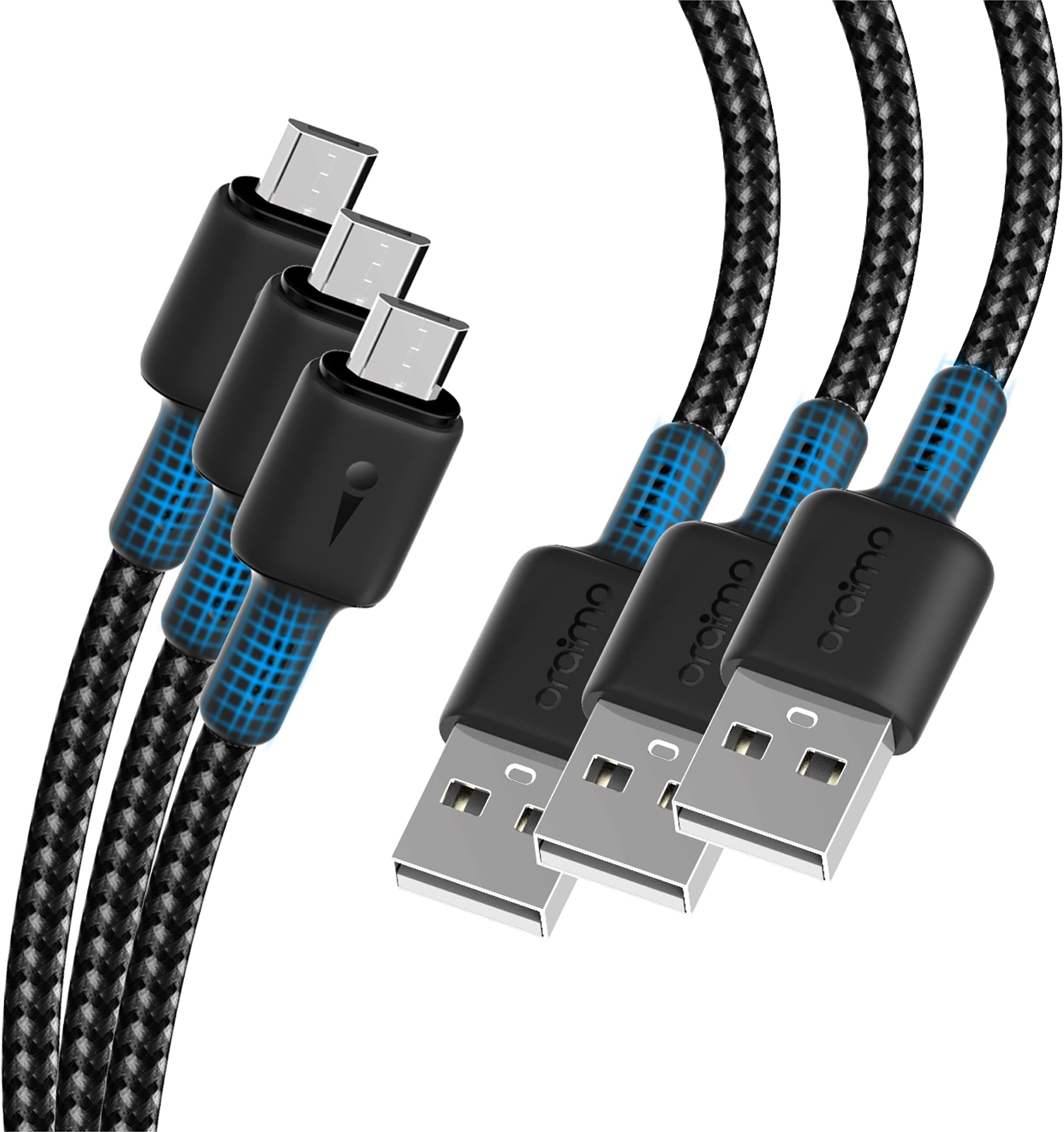 Oraimo Micro USB Cable, 2.1A 1.5m Nylon Braided Unbreakable Charging ...