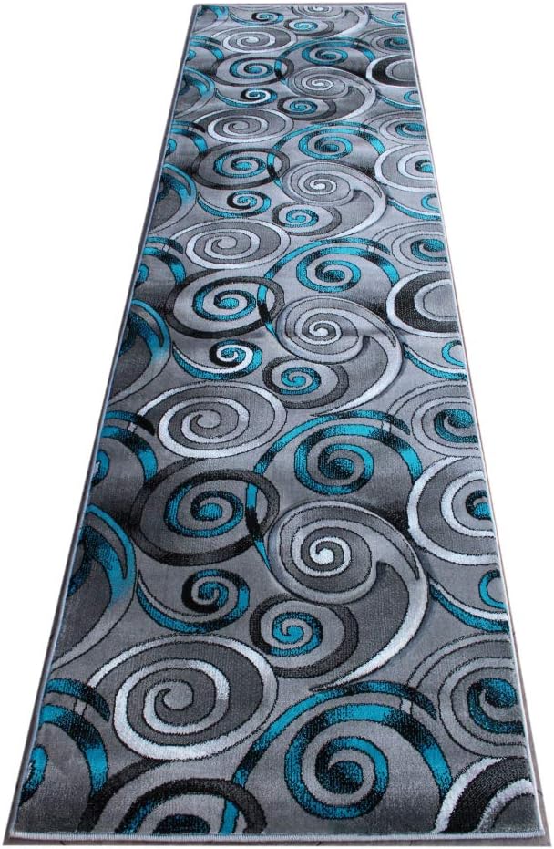 Amazon.com: Masada Rugs, Turquoise Grey Modern Contemporary Woven Area ...