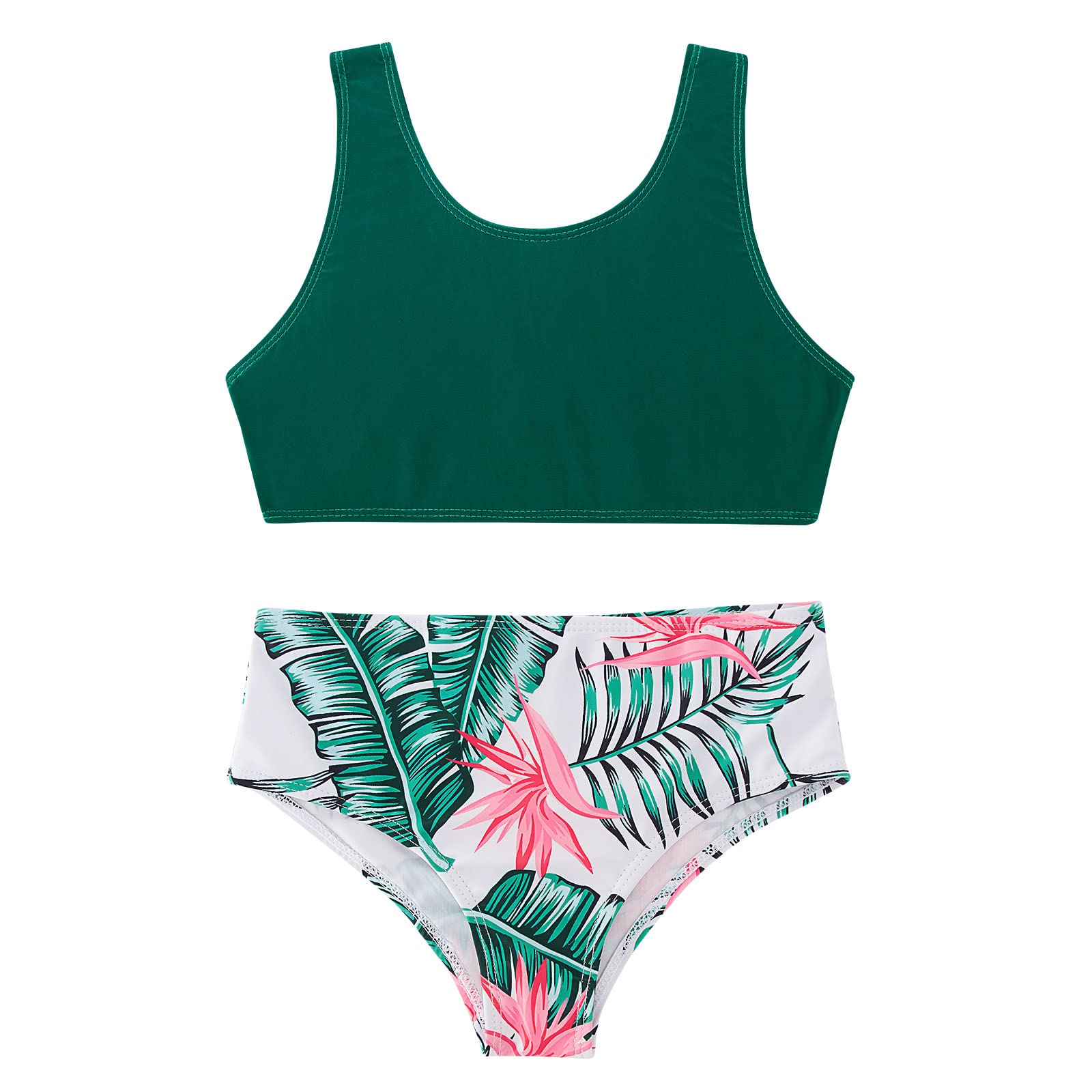 Snapklik.com : AIDEAONE Little Girls 3 Piece Swimsuits Green Bikini Set ...