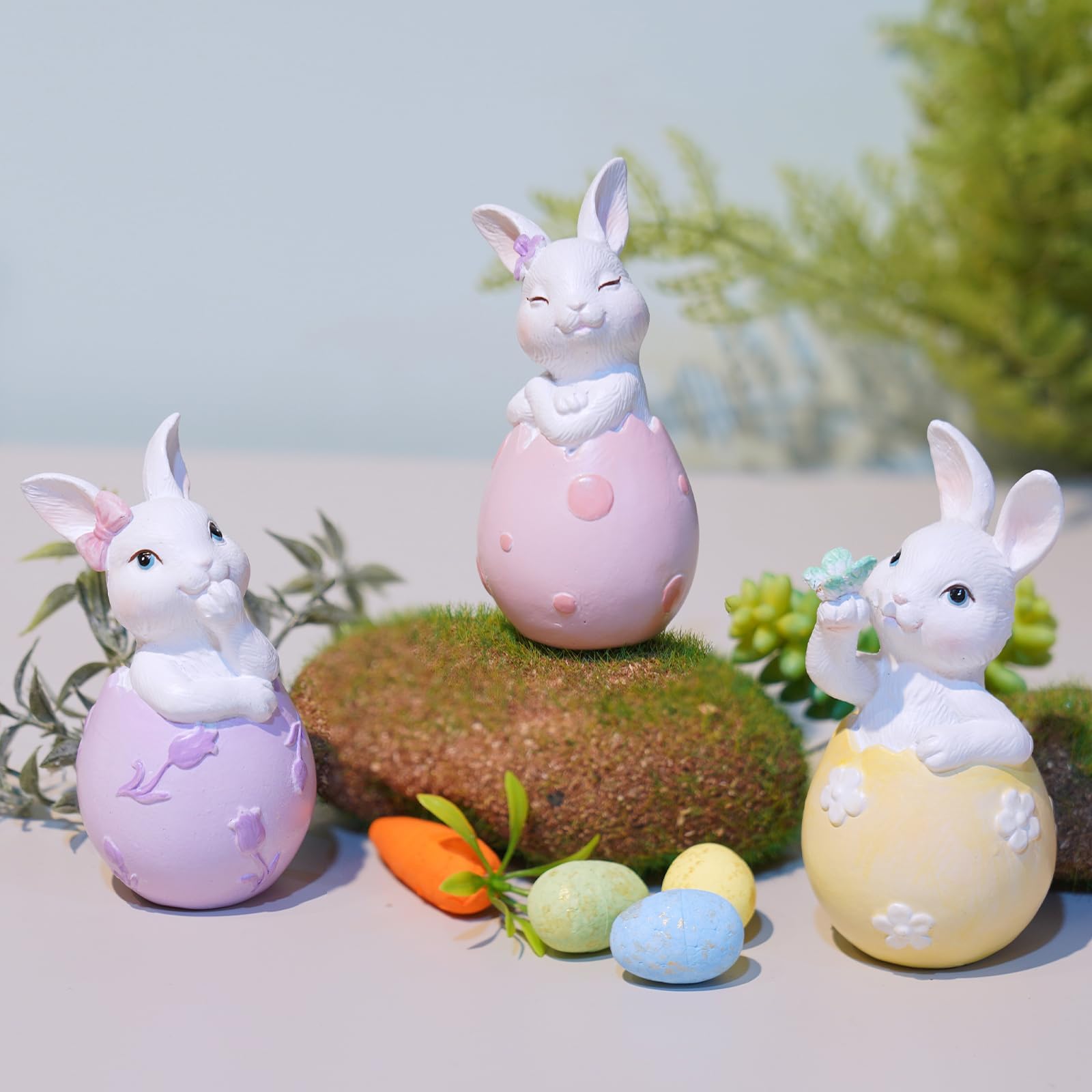 Amazon.com: Braxio Bunny-Décor Easter-Decorations for The Home - Resin ...