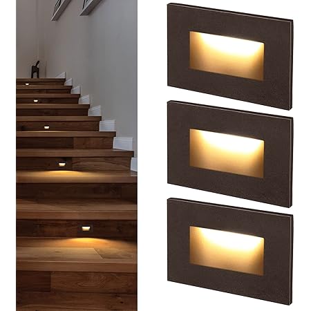 LEONLITE Basic Series 110LM LED Step Lights Vertical, 120V CRI90+ 5% ...