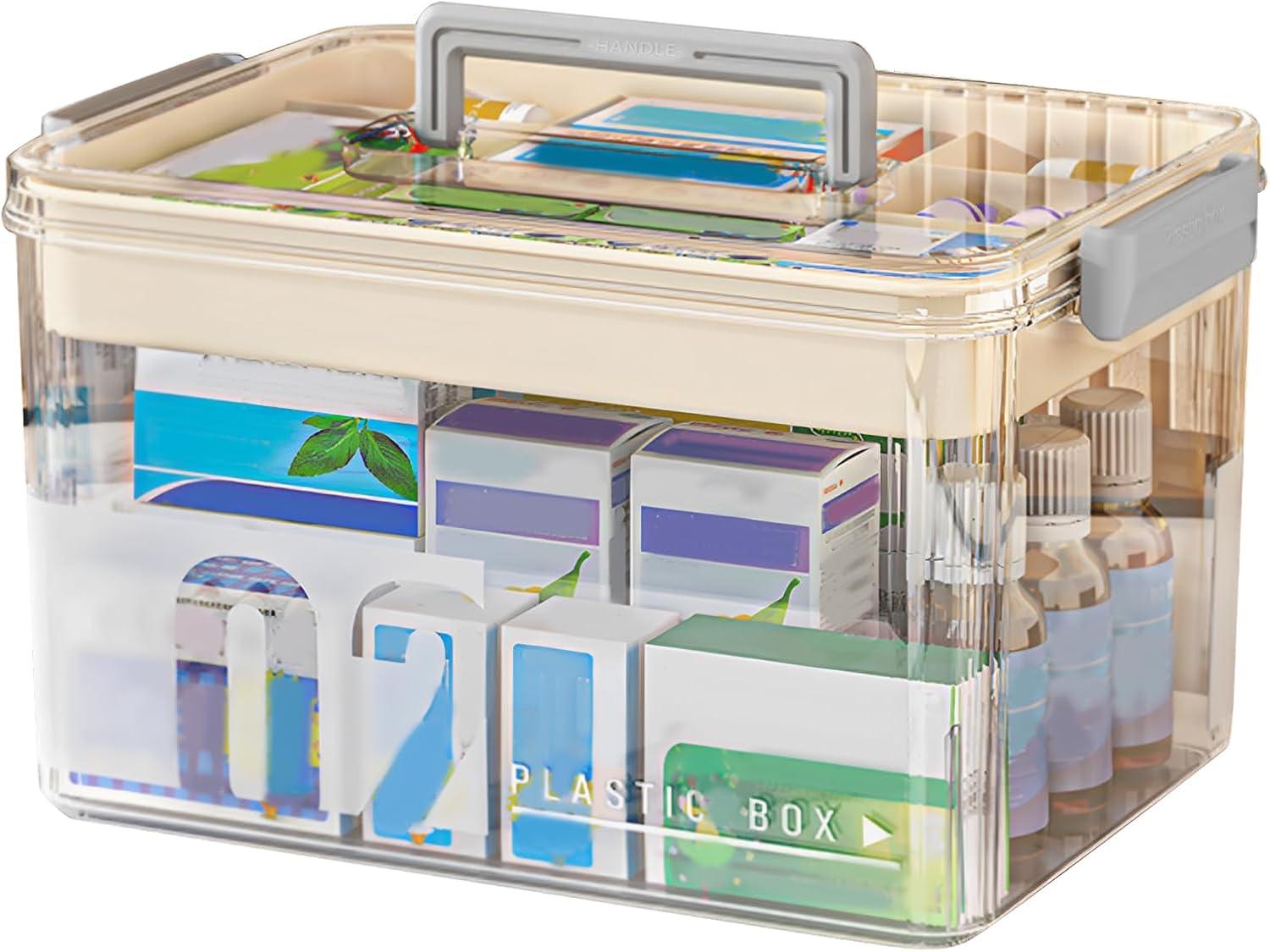 Amazon.com: NEMTMCUA Medicine Organizer Storage Box with Handle ...