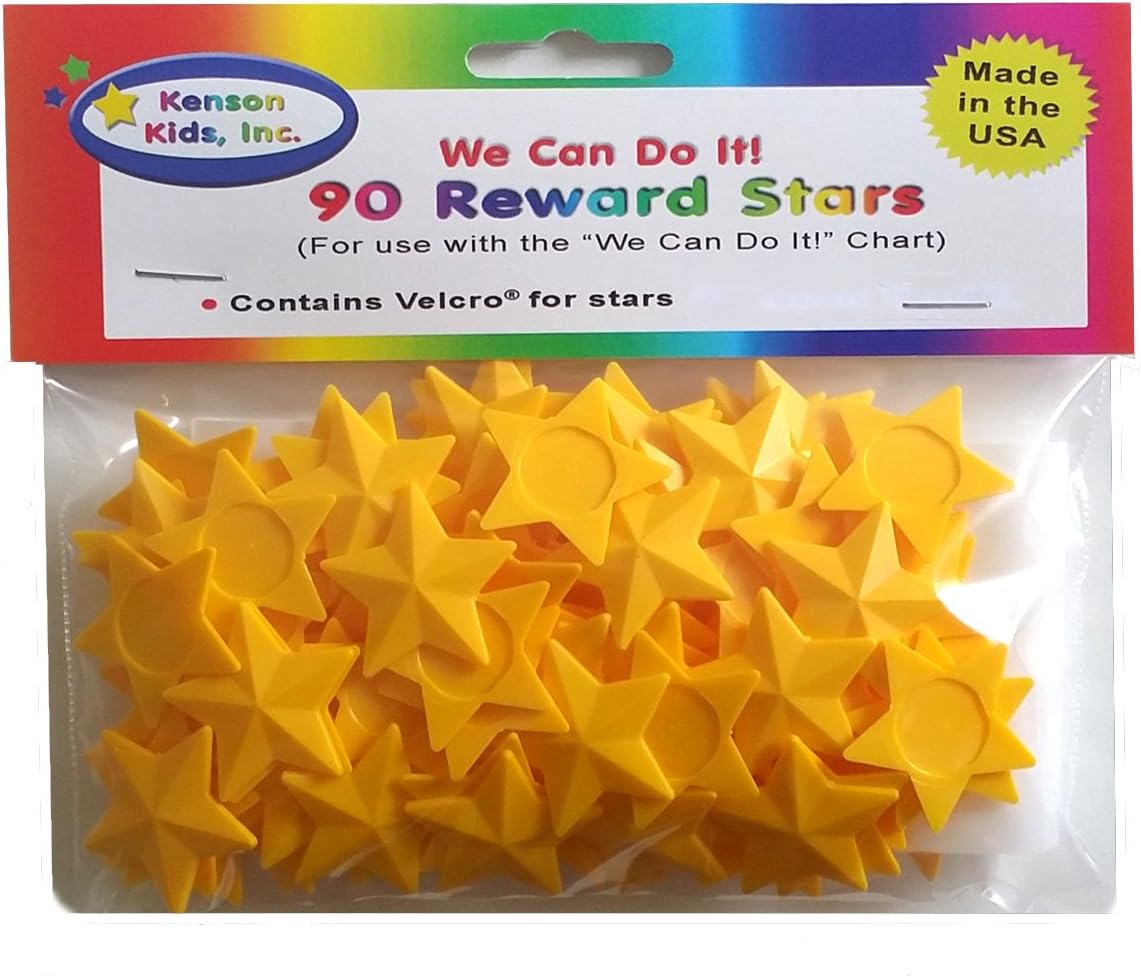 Amazon.com: 90-3D plasitc Reward Stars with Hook and Loop Fasteners ...