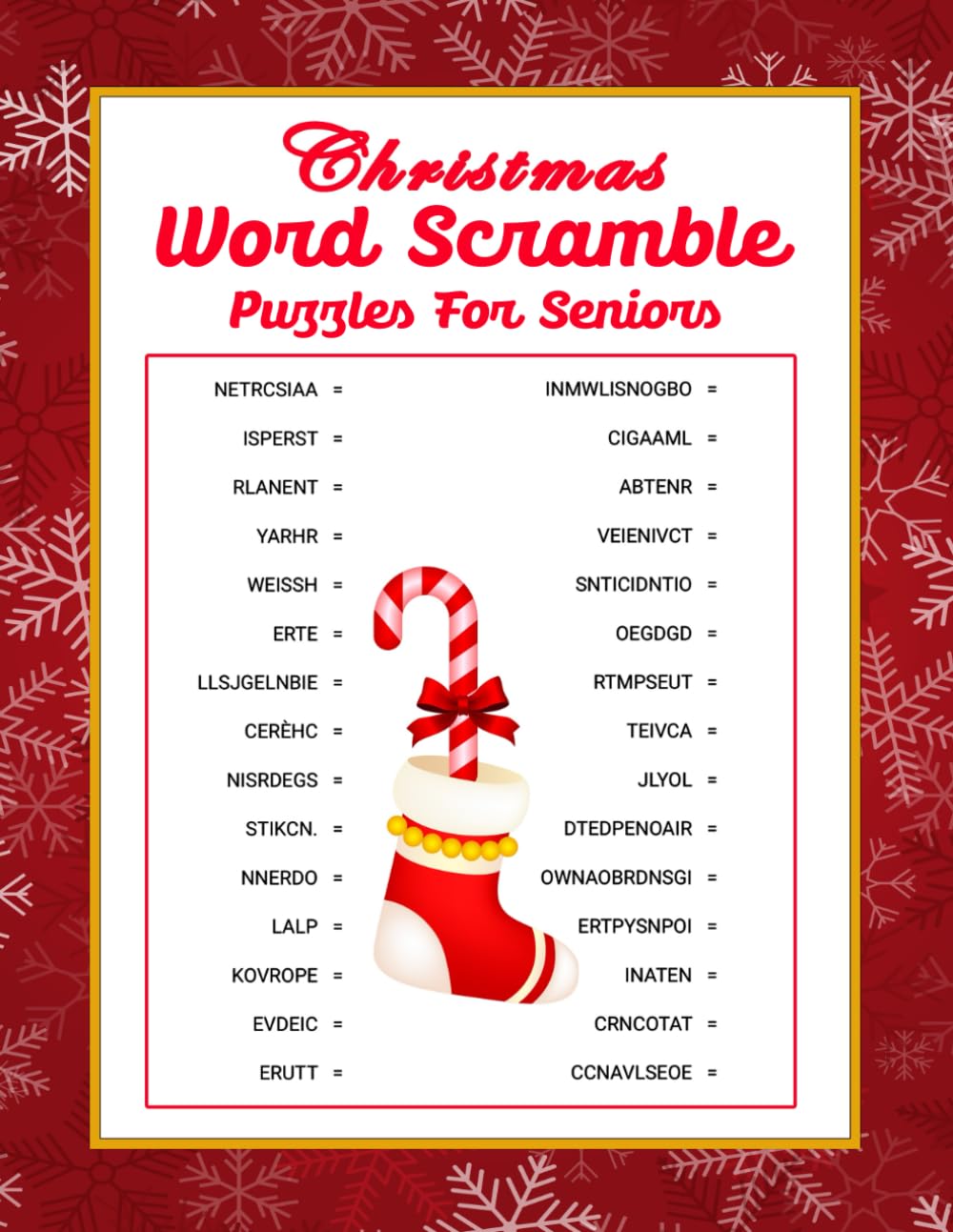 Christmas Word Scramble Puzzles For Seniors: Relaxing & fun brain ...