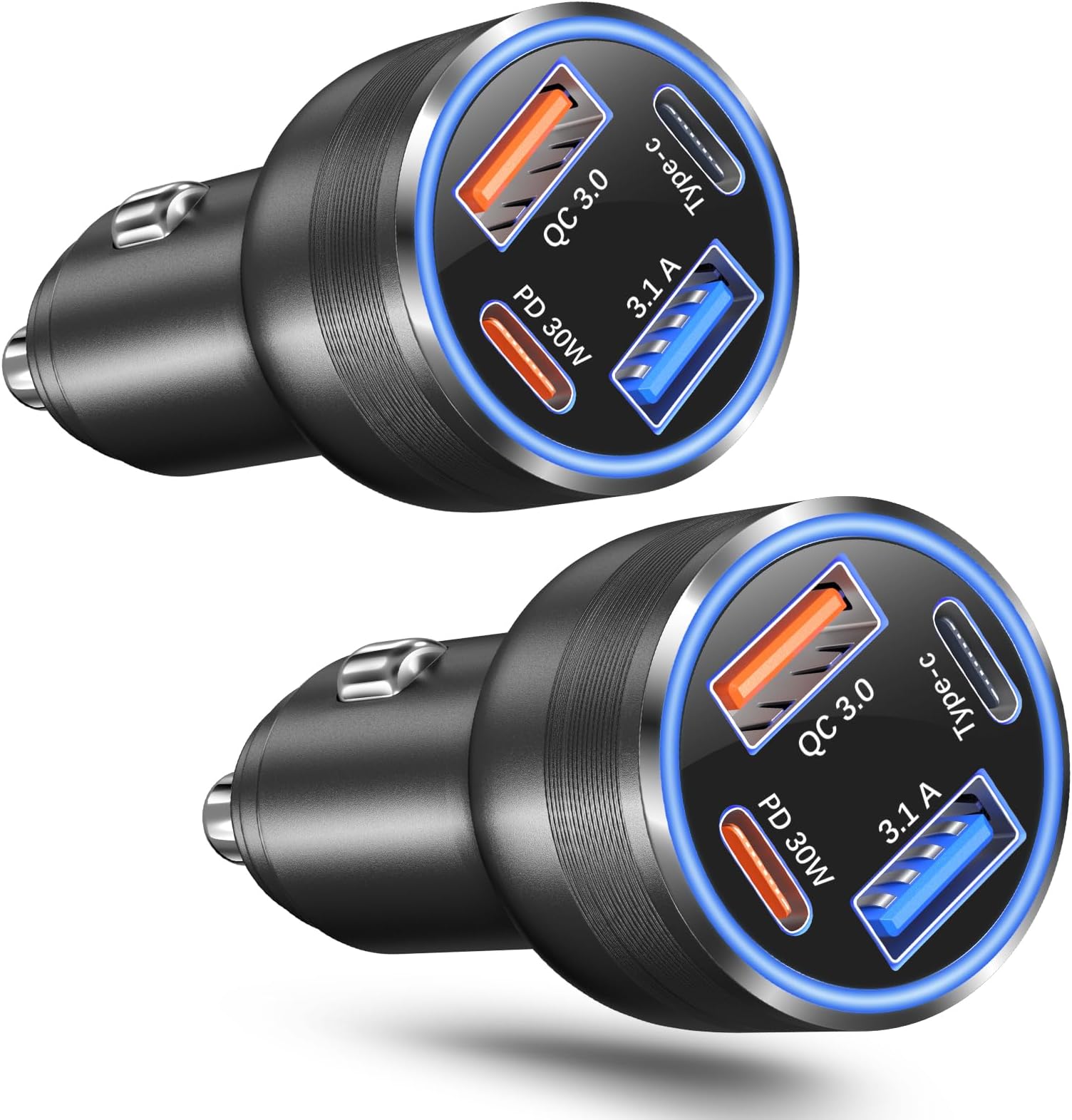 Amazon.com: USB C Car Charger 3 Pack, Bangfun 4-Port 65W Dual 12V USB-C ...