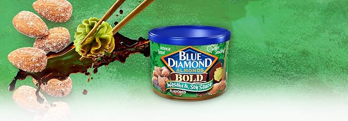 Amazon.com : Blue Diamond Almonds, Bold Wasabi & Soy Sauce, 6 Oz ...
