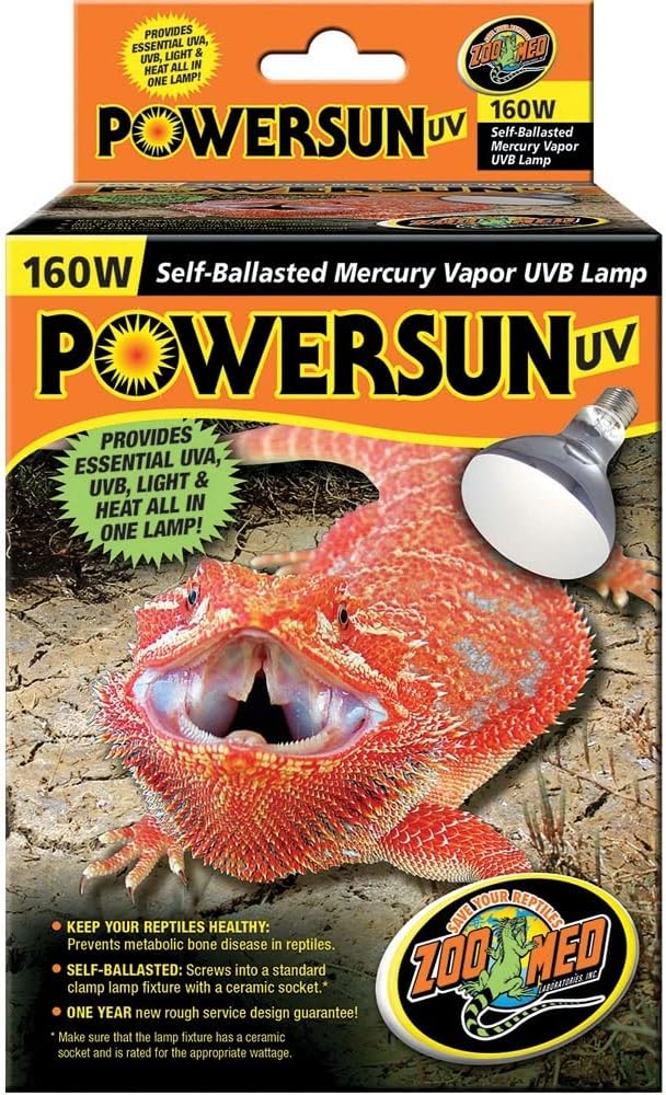 Amazon.com : Zoo Med PowerSun UV Bulb 160 Watt : Pet Habitat Heat Lamps ...