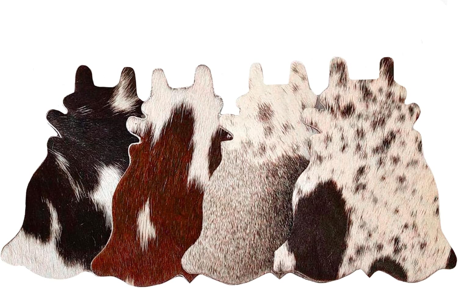 Amazon.com: Cowhide Coaster Set of 4 pcs Natural Cowhide Drink Coasters ...
