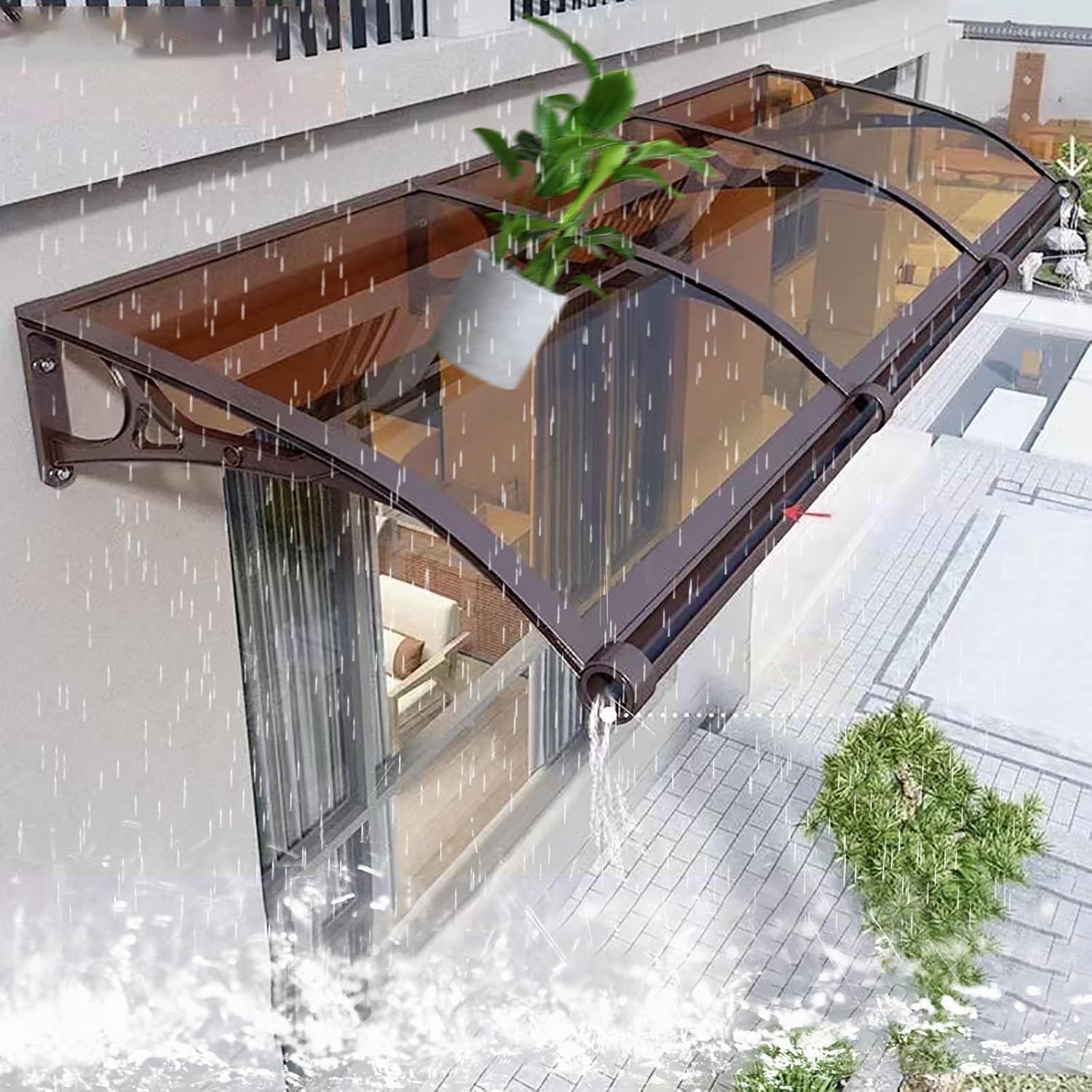 Amazon.co.jp: Rainy eaves for the entrance roof, rainy season, sunshade ...