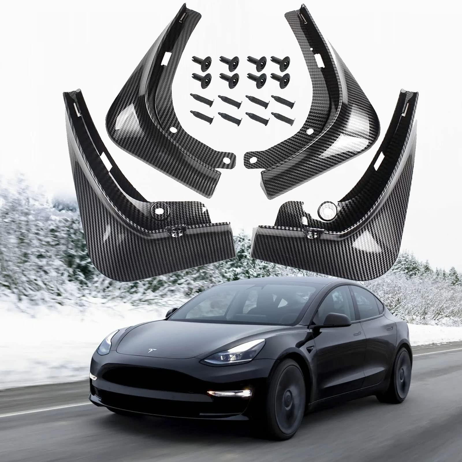 Amazon.com: Wocch Mud Flaps for Tesla Model 3 2016-2023 Splash Guards ...
