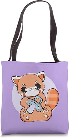 Amazon.com: Chibi Red Panda Kawaii Pacifier Anime Otaku Tote Bag ...