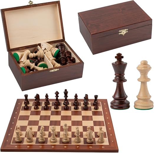 Master of Chess Professional TOURNAMENT No.6 Wooden Chess Set Inlaid 54 ...