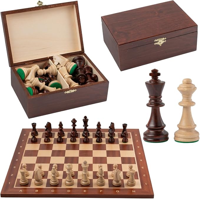 Master of Chess Professional TOURNAMENT No.6 Wooden Chess Set Inlaid 54 ...