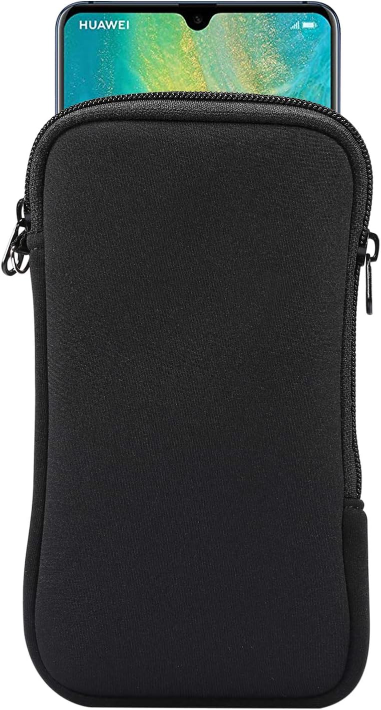 Amazon.com: Zippered Neoprene Cell Phone Sleeve Mesh Pocket Pouch for ...
