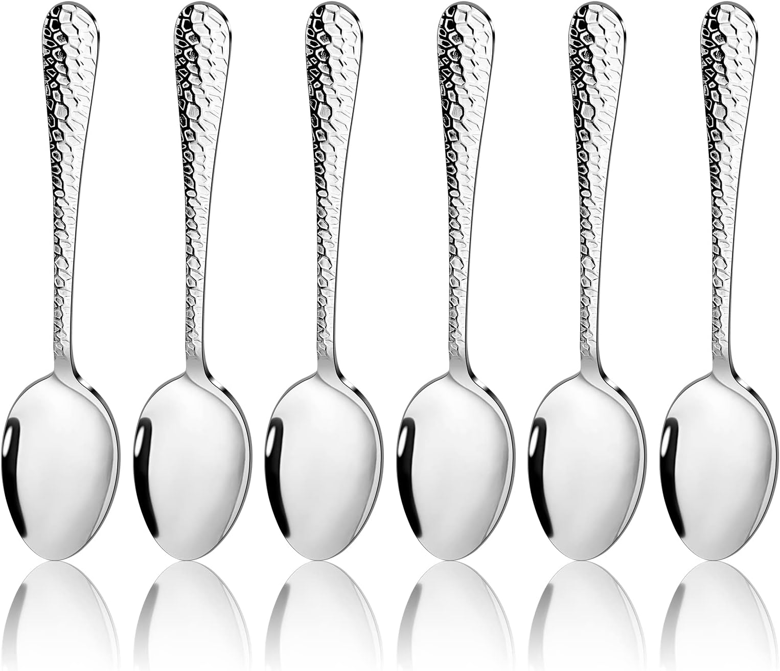 HaWare Stainless Steel Hammered Dinner Table Spoons Set for Home ...