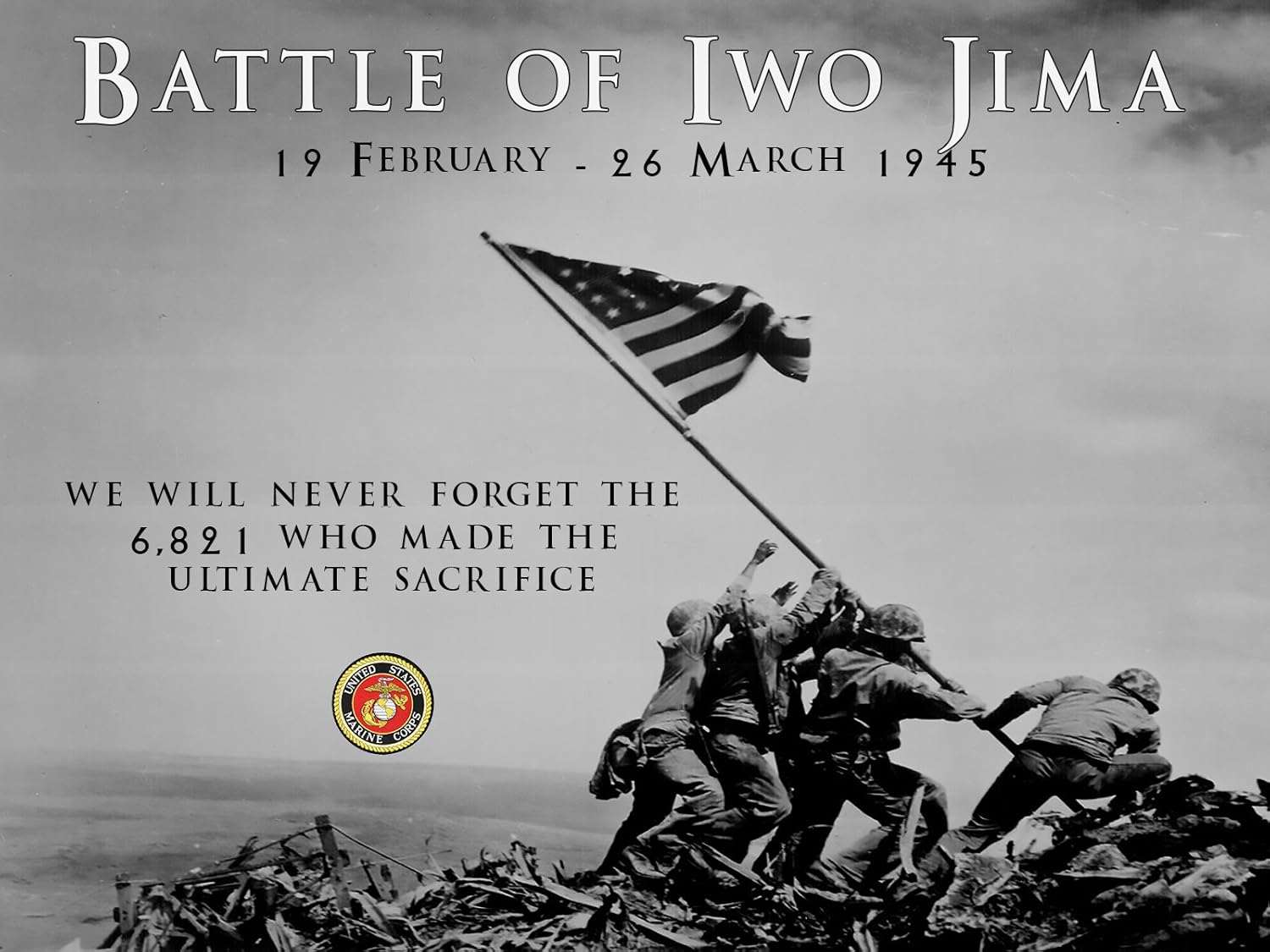 Amazon.com: Battle of Iwo Jima Poster USMC Motivation Poster WW2 18x24 ...