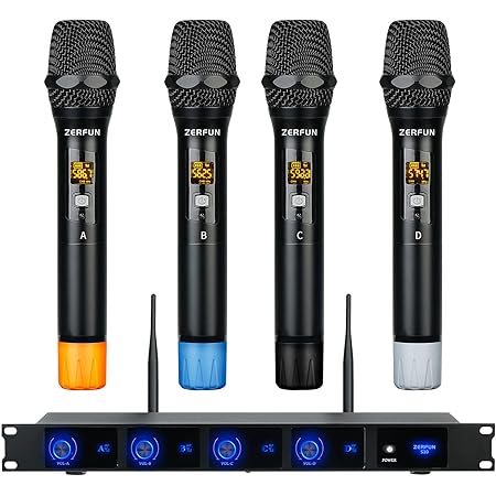 Amazon.com: innopow 4-Channel Wireless Microphone System, Quad UHF ...
