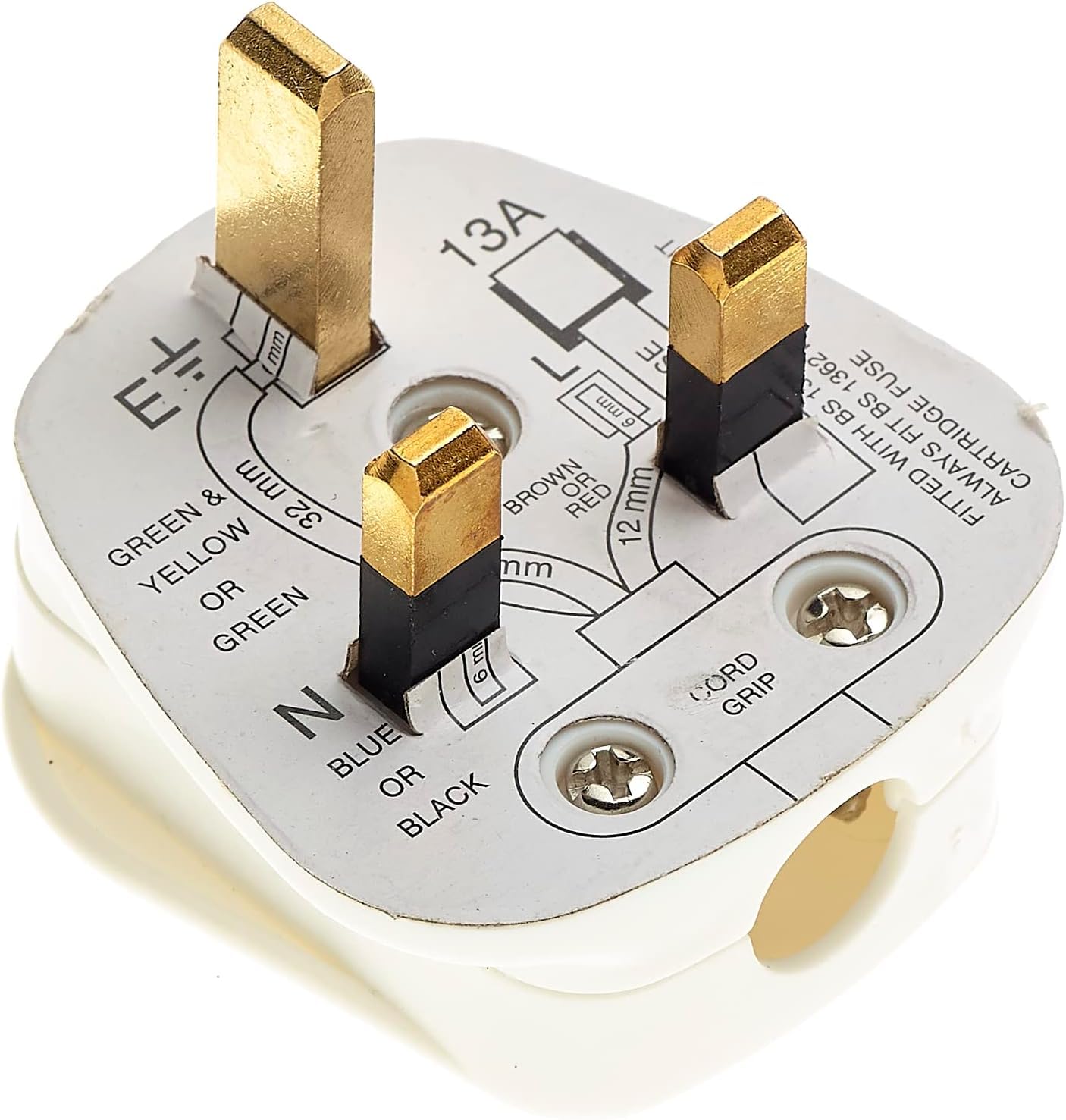 UK 3 Pin Plug, Fused Plug, 3 Pin Plug Uk With Cord Grip Rewireable 13 ...