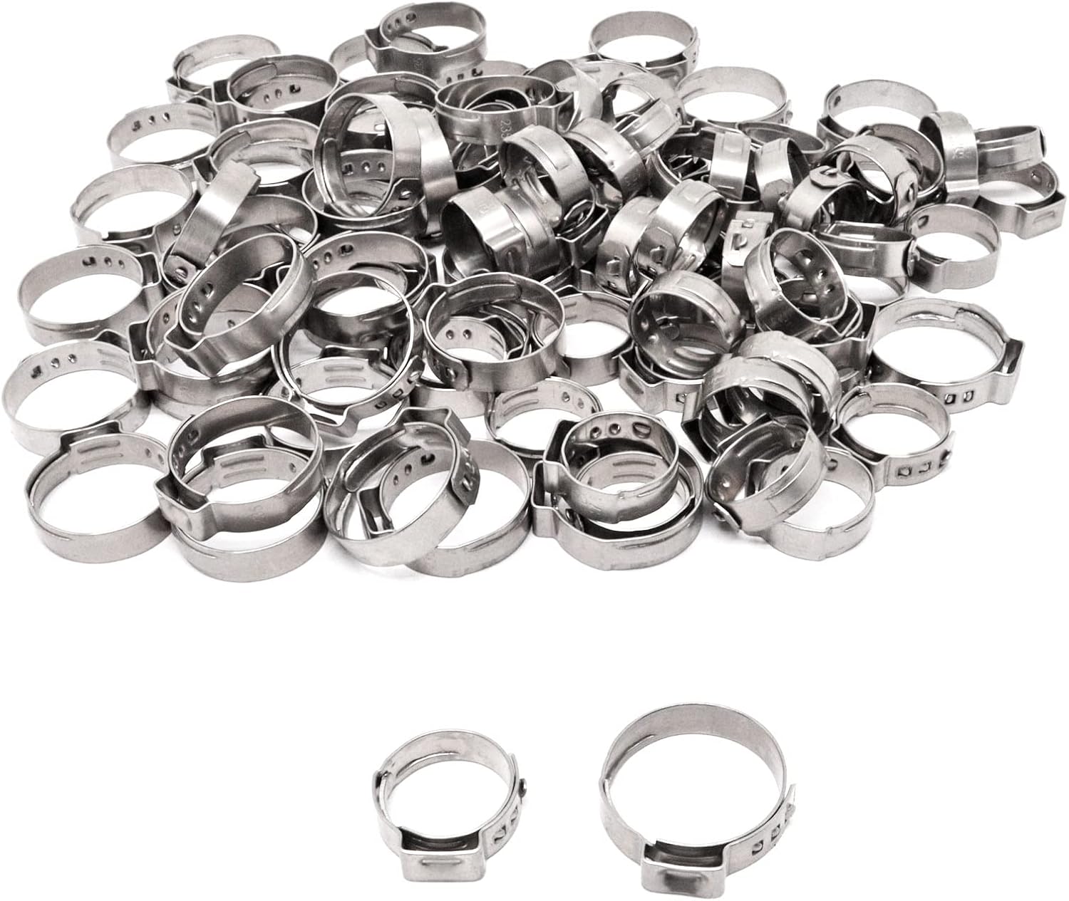 SWZHAI 100 Pcs 1/2 & 3/4 Inch Pex Clamps Crimp Rings, 304 Stainless ...