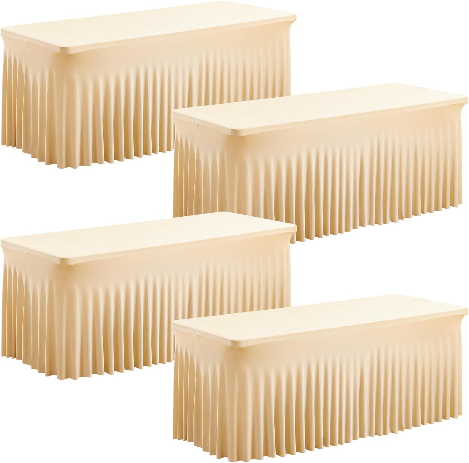 Amazon.com: PARTISKY 4 Pack Champagne Spandex Table Cloths for ...