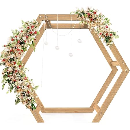 Amazon.com : VINGLI Wooden Wedding 7FT Arbor, Wedding Arch for Ceremony ...