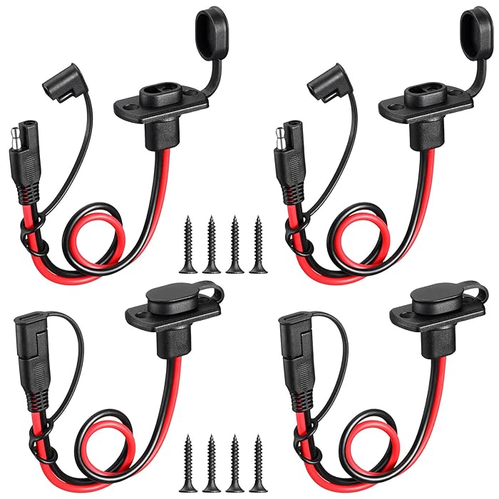 Buy 4 Pcs 12 AWG SAE Power Socket Sidewall Port SAE Quick Connect Solar ...