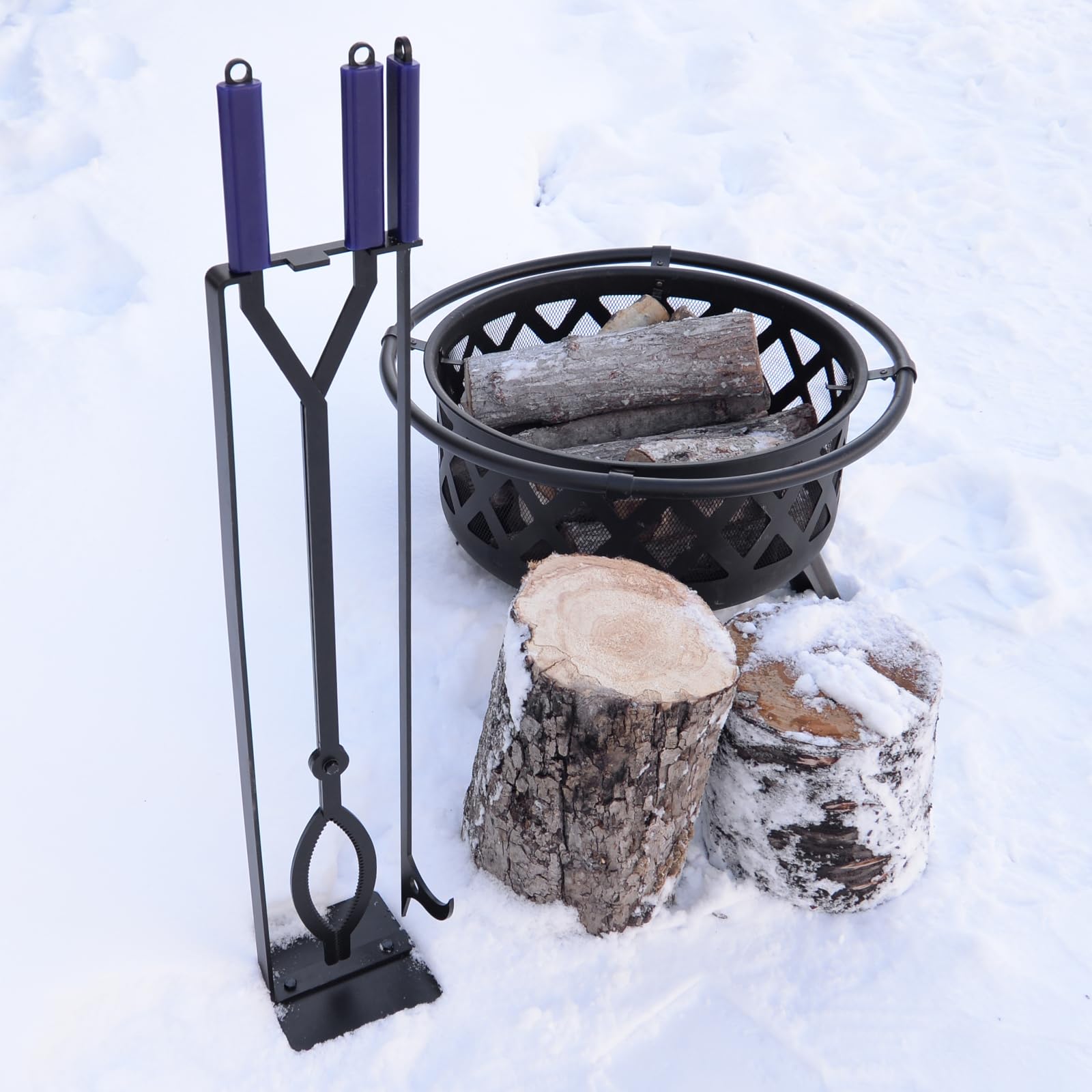 Snapklik.com : Heavy Duty Fire Pit Tools Set