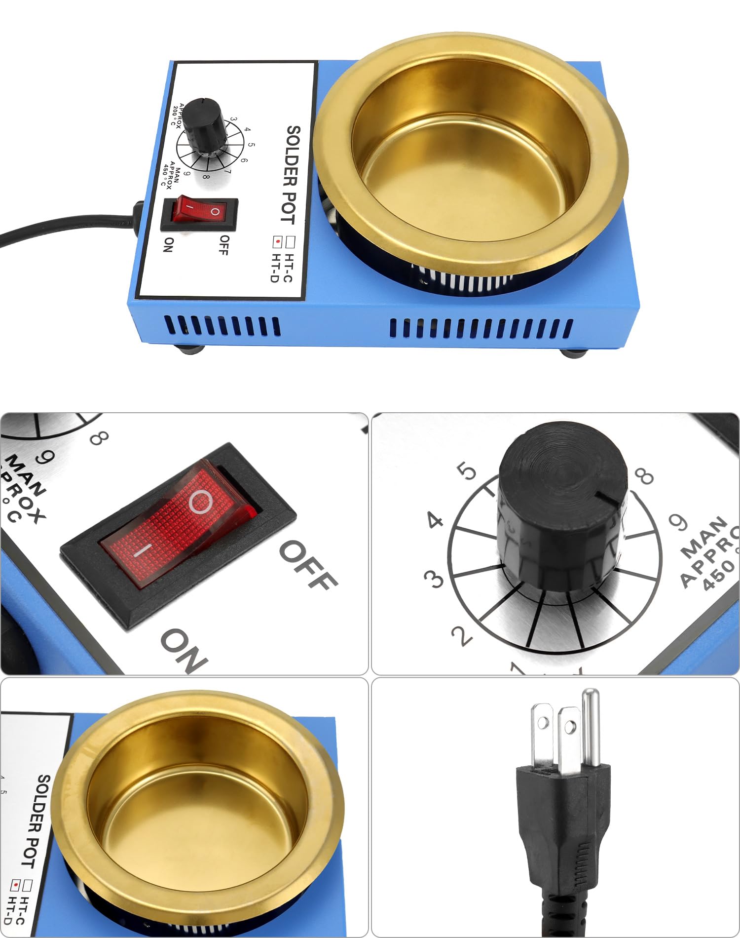Snapklik.com : Solder Pot, 300W 110V, 100mm Soldering Bath Titanium ...