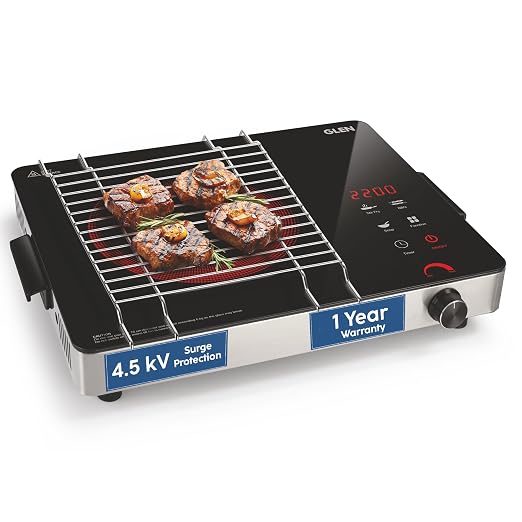 Buy Glen 2200W Infrared Cooktop Stove with Steel Grill Rack Touch ...