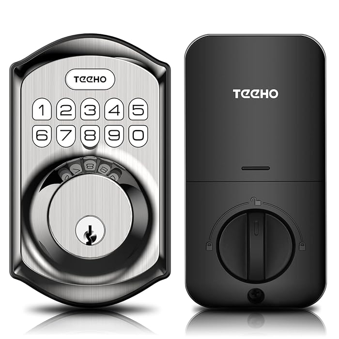 Buy Keyless Entry Door Lock - TEEHO Electronic Keypad Deadbolt with ...
