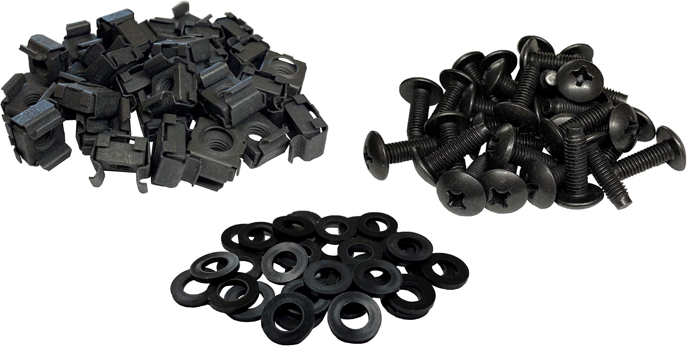 RackGold® M6 Slide-on Cage Nut & Screws w/Washers 25-Pack - USA Made ...