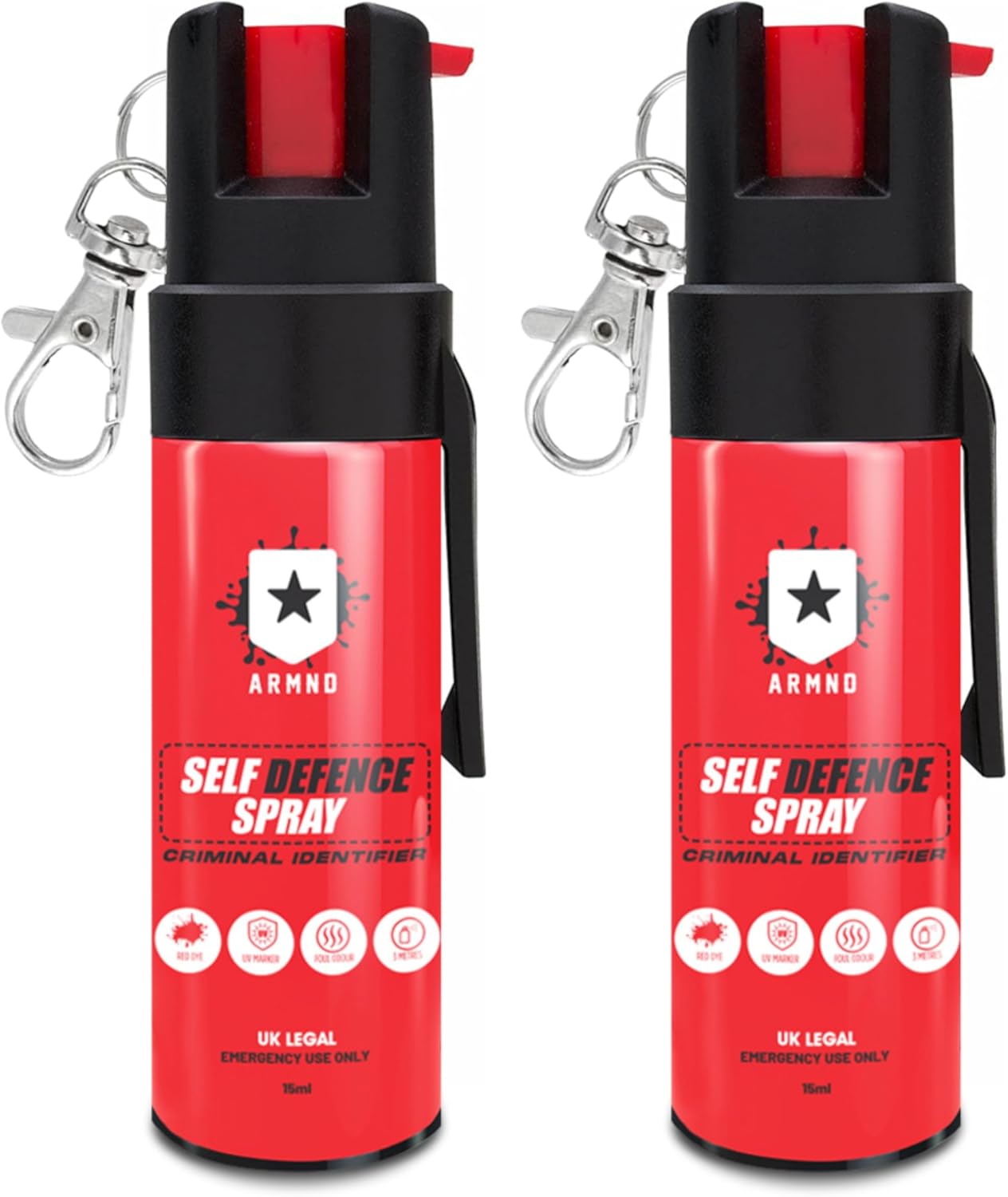 ARMND Self Defence Spray Criminal Identifier Spray TWIN PACK for ...