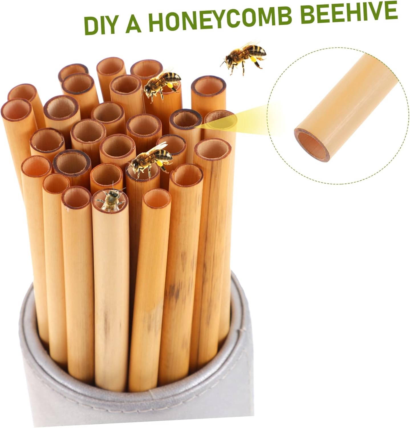 SUPVOX 50pcs Bee Tube Reed Refill Beehive Props Beekeeper Replacement ...