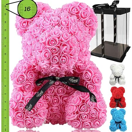 Amazon.com: Rose Bear Teddy Bear Cub Pink Forever Artificial Rose ...