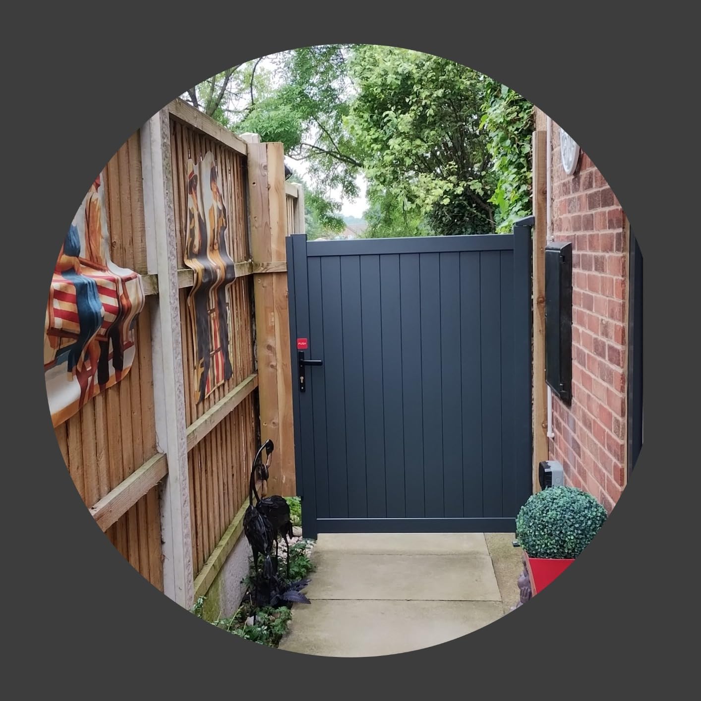 Aluminium Pedestrian Gate 900x2000mm Anthracite Grey - RAL 7016 ...