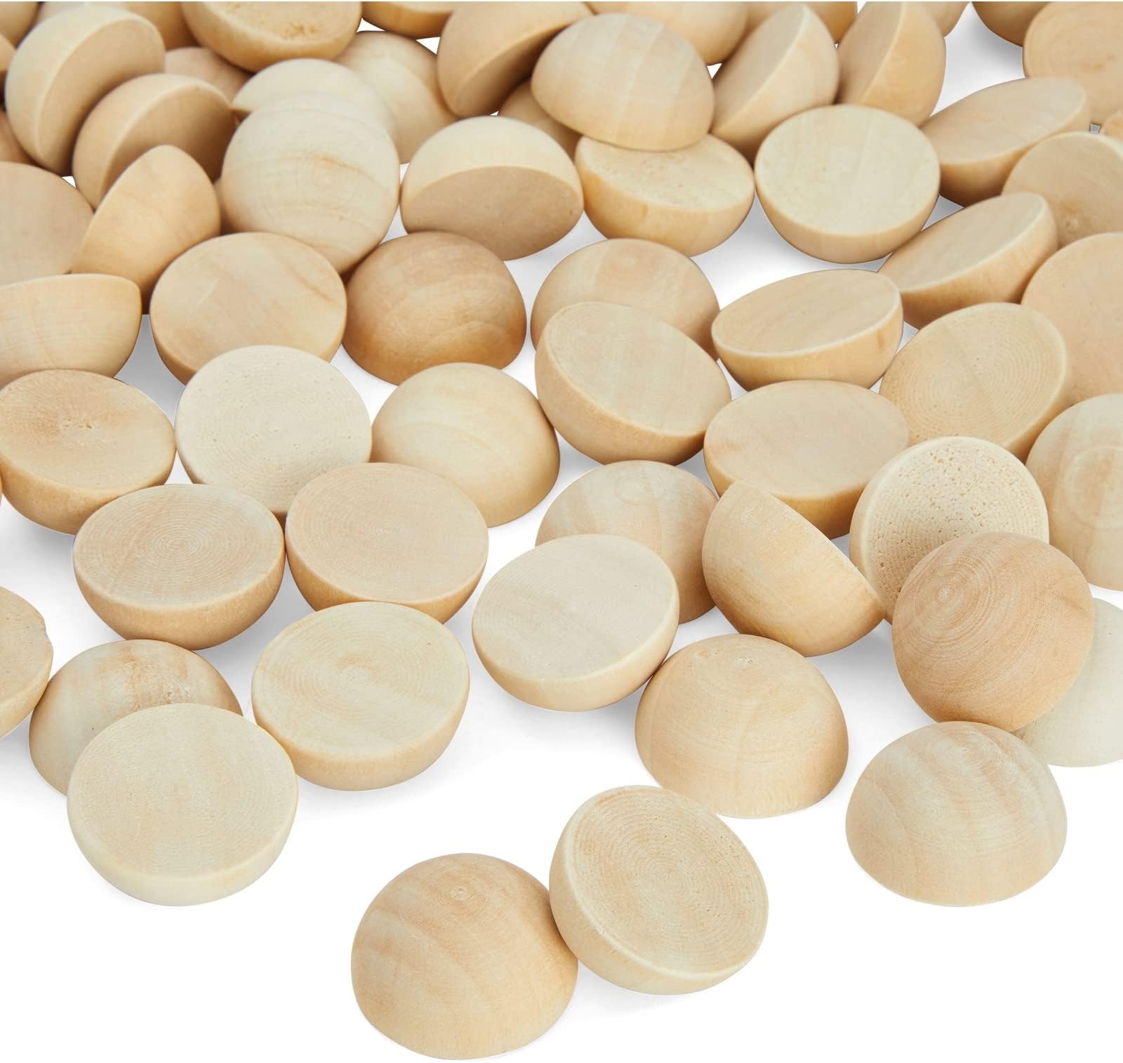Amazon.com: 100 Pack Half Wooden Spheres for Crafts, 1-Inch Split Wood ...
