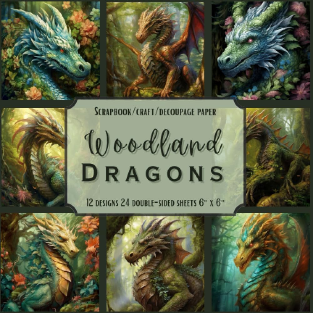 Woodland Dragon: Scrapbook, Craft, Decoupage paper, 24 double-sided ...