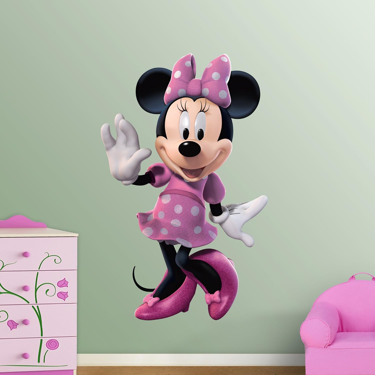 Amazon.com: Disney - Minnie Mouse REAL BIG Fathead Wall Graphics (W x H ...