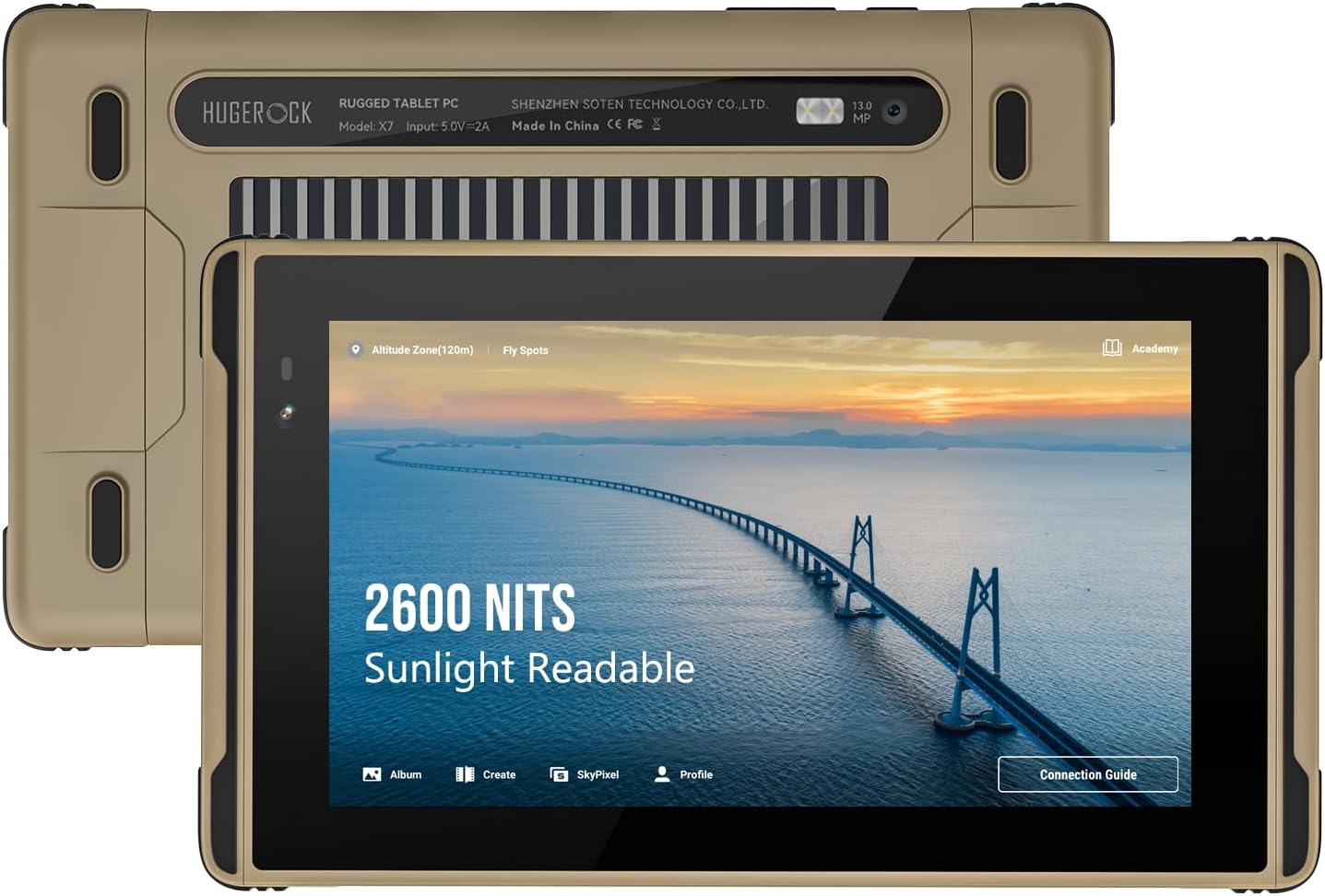 Amazon.com: HUGEROCK X7 Rugged Tablet 7 inch, 2600nit Sunlight Readable, 8+128GB Android 13 ...