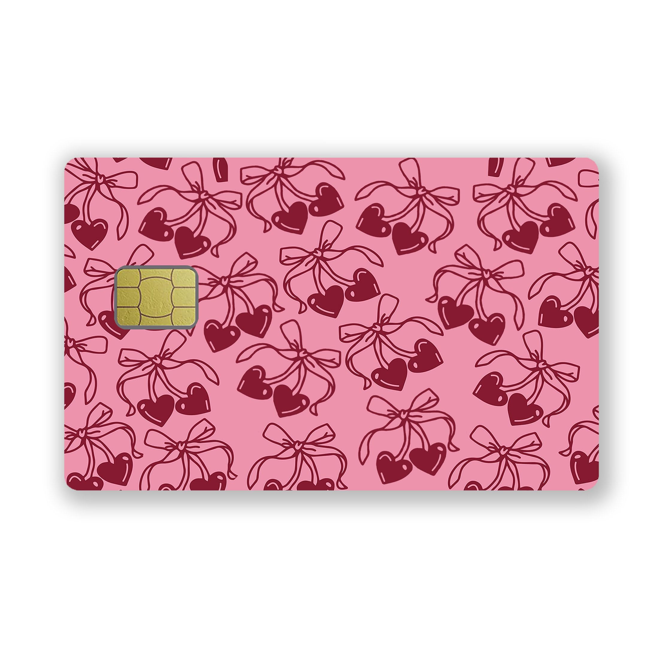 Amazon.com : siayaharu Cherry Bow Small Chip Credit Card Stickers Slim ...