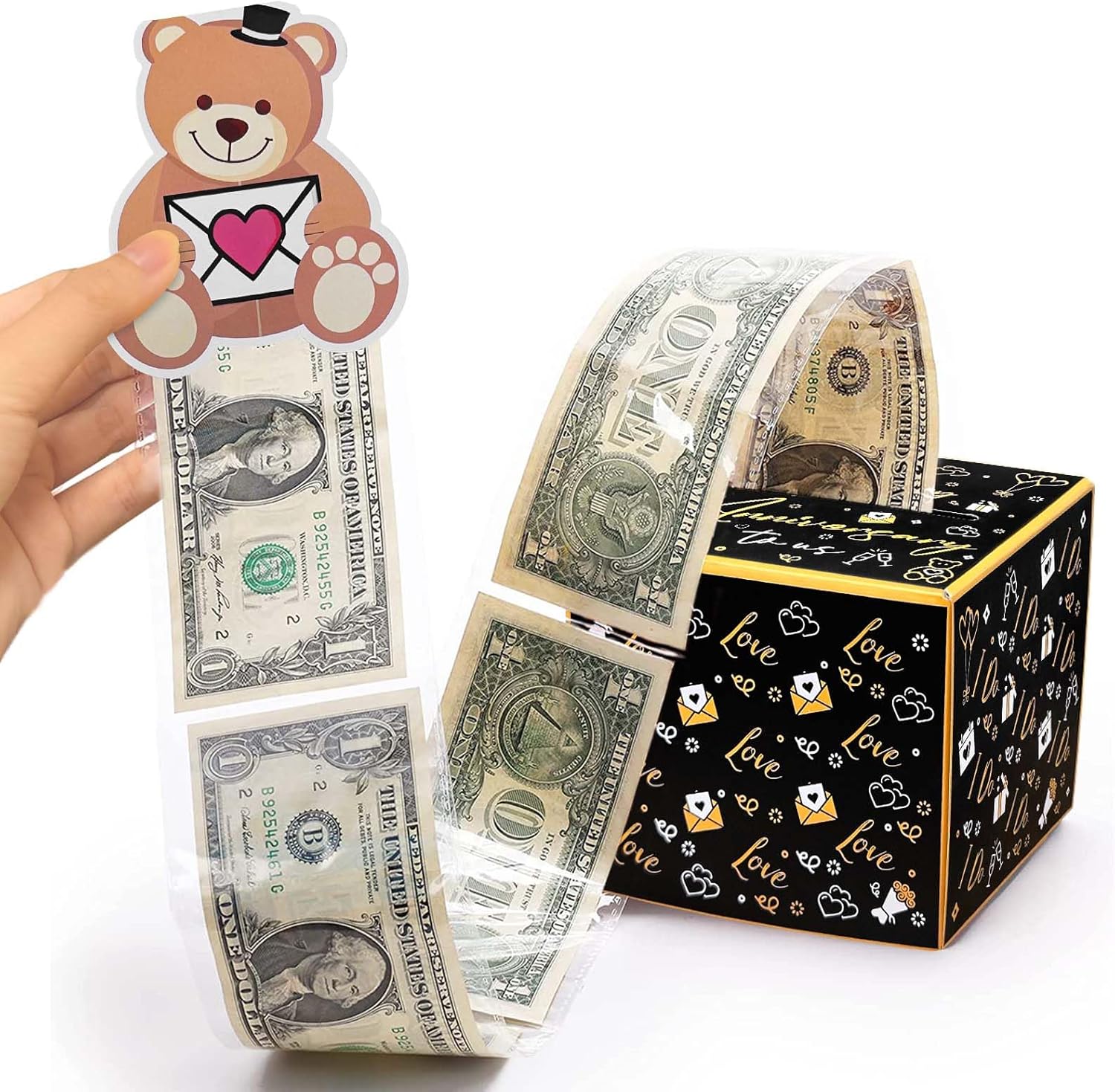 Amazon.com: DTESL Happy Anniversary Day Money Box for Cash Gift Pull ...