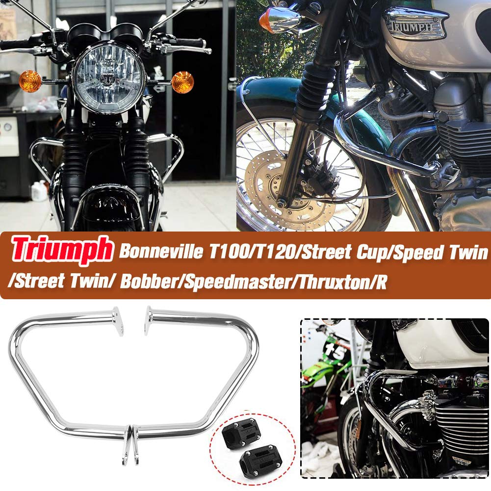 Buy Lorababer Left&Right Chrome Steel Engine Guard Crash Bars for ...