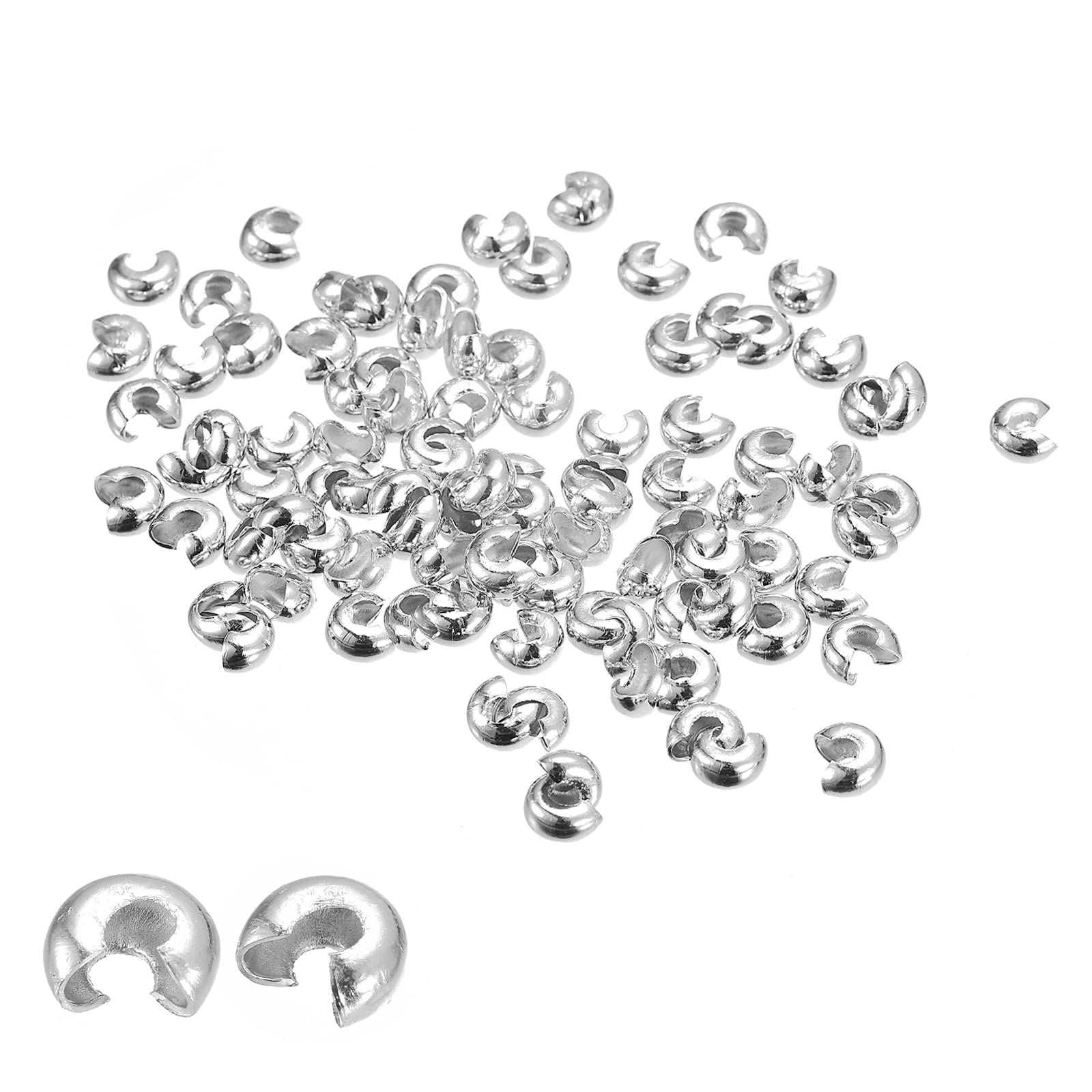 Amazon.com: uxcell 200Pcs Crimp Beads Covers, 6.5mm Crimp Bead Knot ...